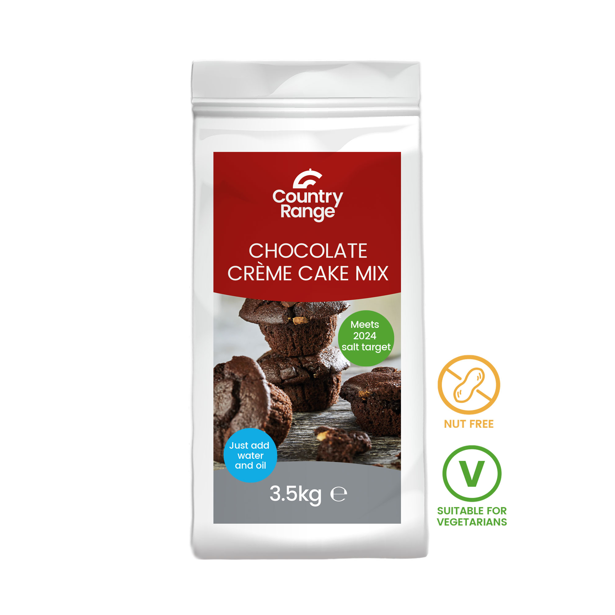 Country Range Chocolate Crème Cake Mix 4 x 3.5 kg - Country Range
